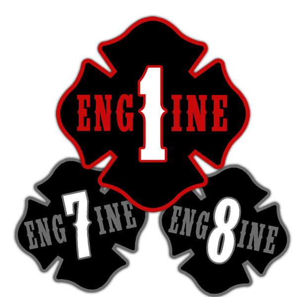 Apparatus Number/Letter Stickers — Fireman Up
