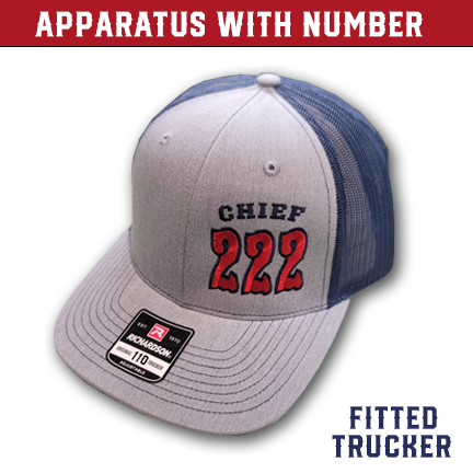 Apparatus with Number - Fitted Trucker — Fireman Up