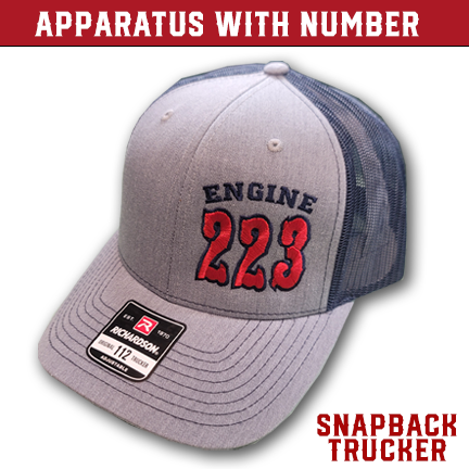 Apparatus with Number - Snapback Trucker — Fireman Up