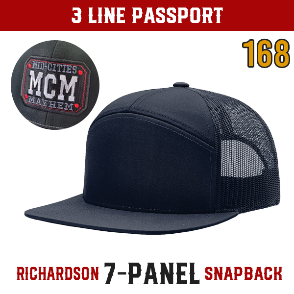 3 Line Passport Custom Hat - Snapback 7-Panel — Fireman Up