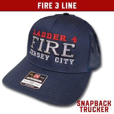 Fire 3 Line Custom Hat - Snapback Trucker — Fireman Up