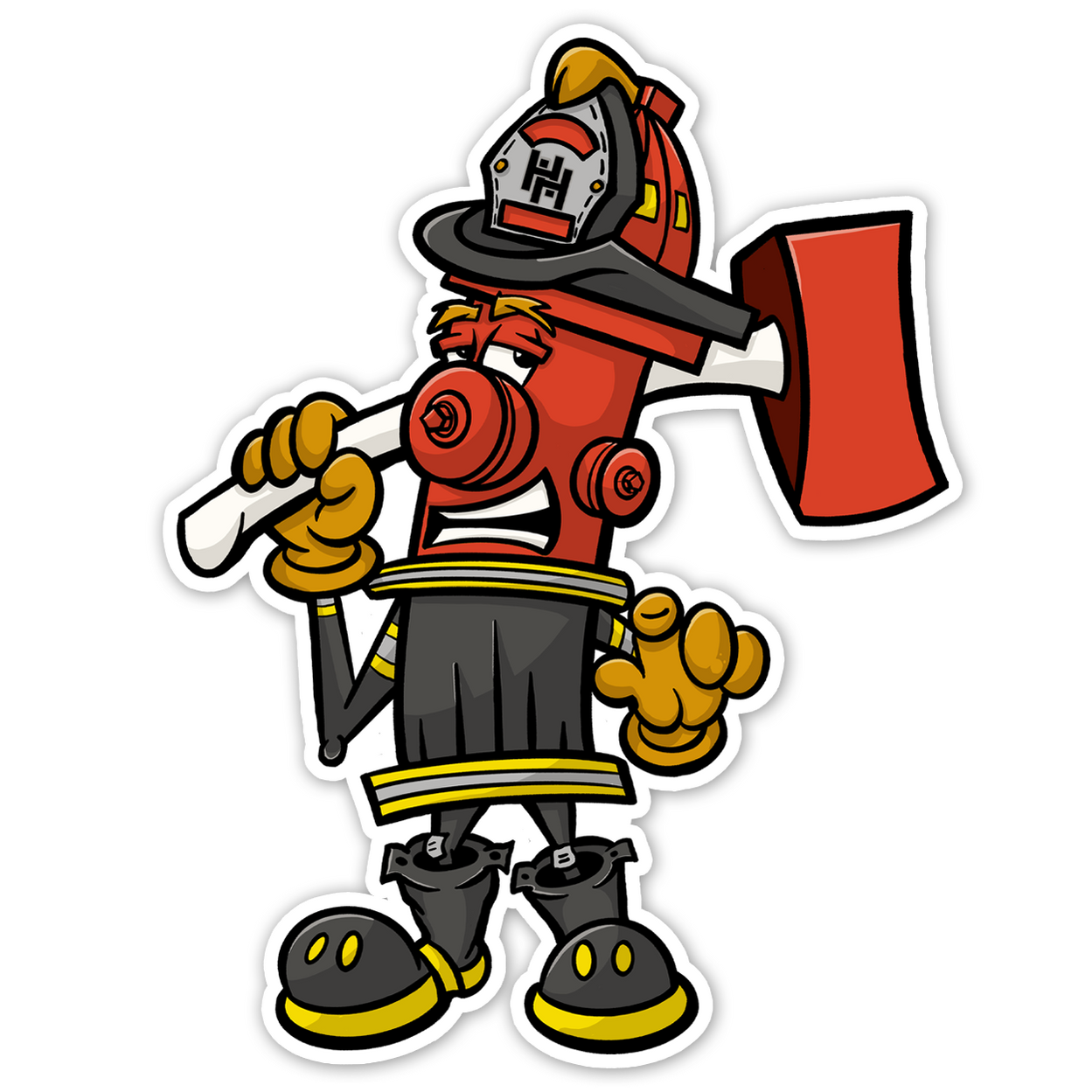 Fireman Up Stickers