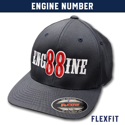 Engine Number Outlined Custom Hat - Flexfit — Fireman Up