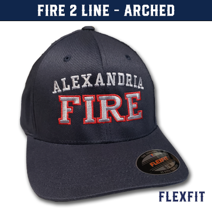 Fire 2 Line Arched Custom Hat - Flexfit — Fireman Up