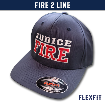 Fire 2 Line Custom Hat - Flexfit — Fireman Up