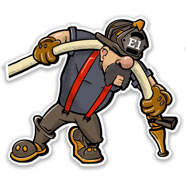 Nozzle Man E1 Sticker — Fireman Up