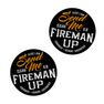 Fireman Up "Send Me" Helmet Stickers - (2" X 2") 2 pack