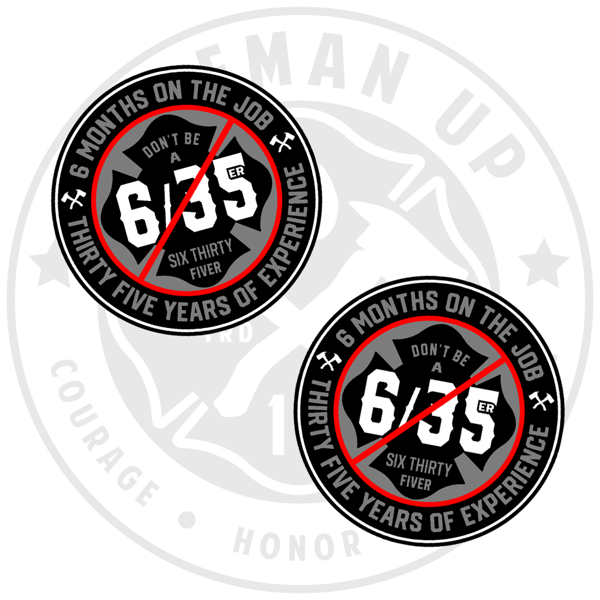 Six Thirty Fiver - 2" Circle Sticker Pack — Fireman Up