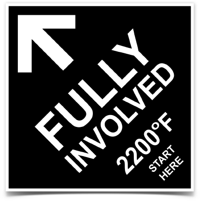 Fully Involved 4" Sticker — Fireman Up